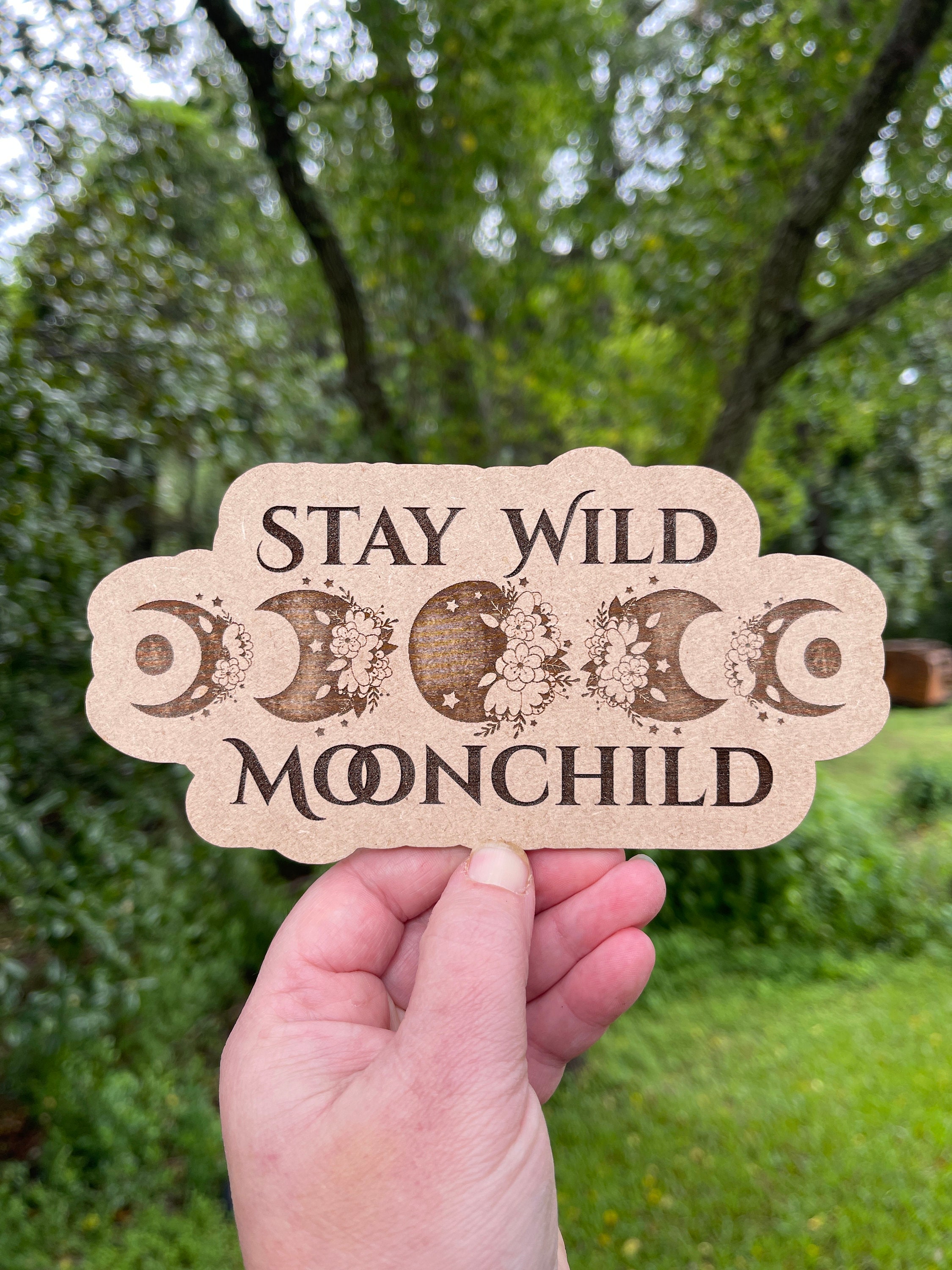 Moon Phases Wooden Art Sign 7 Wood Carving Stay | Etsy