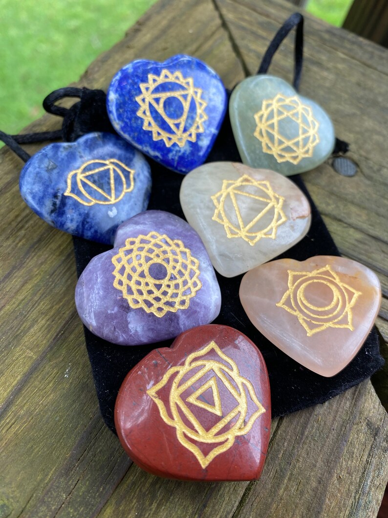 Crystal Heart Chakra Set Balance & Align Your Chakras | Etsy
