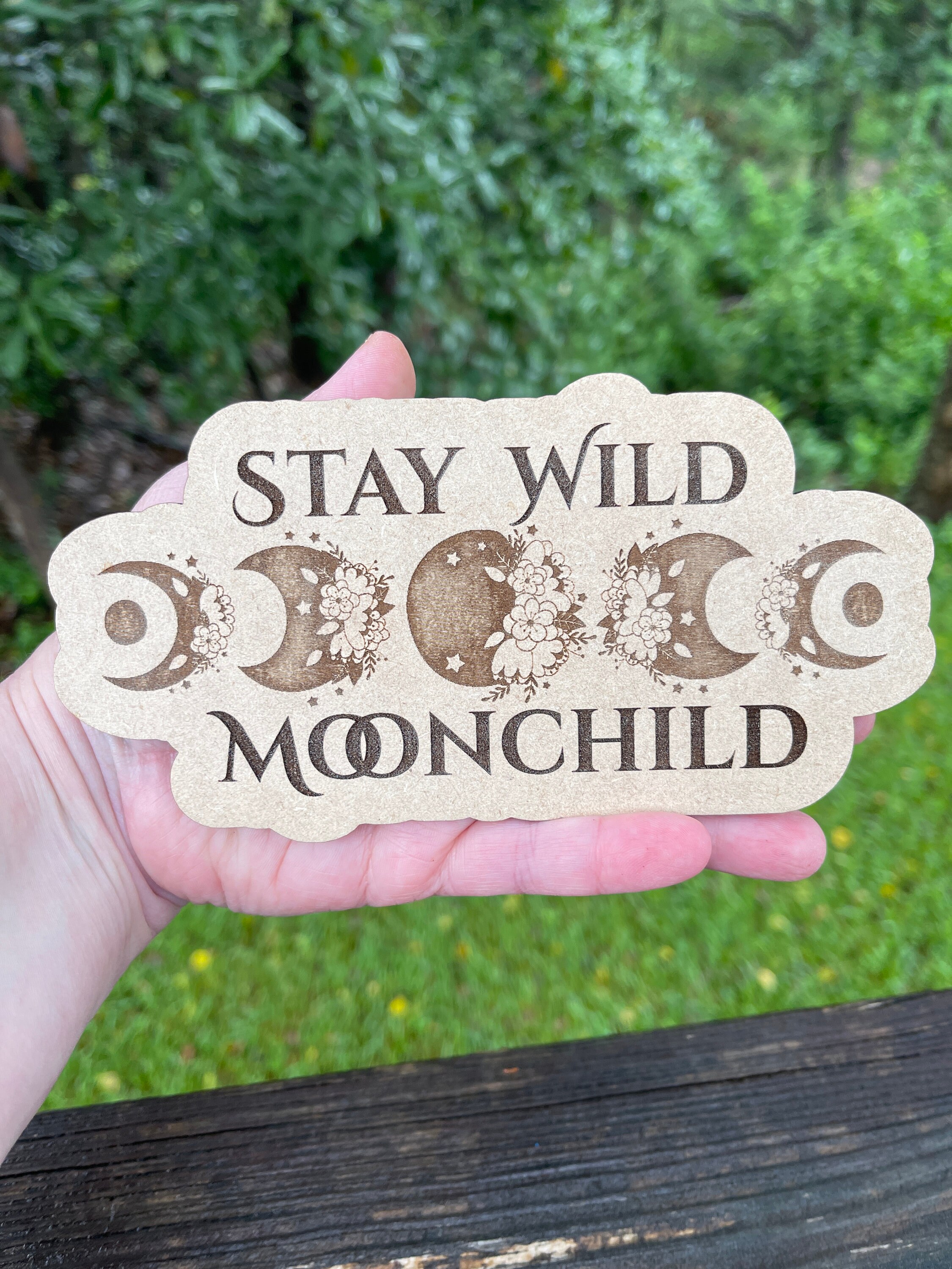 Moon Phases Wooden Art Sign 7 Wood Carving Stay | Etsy