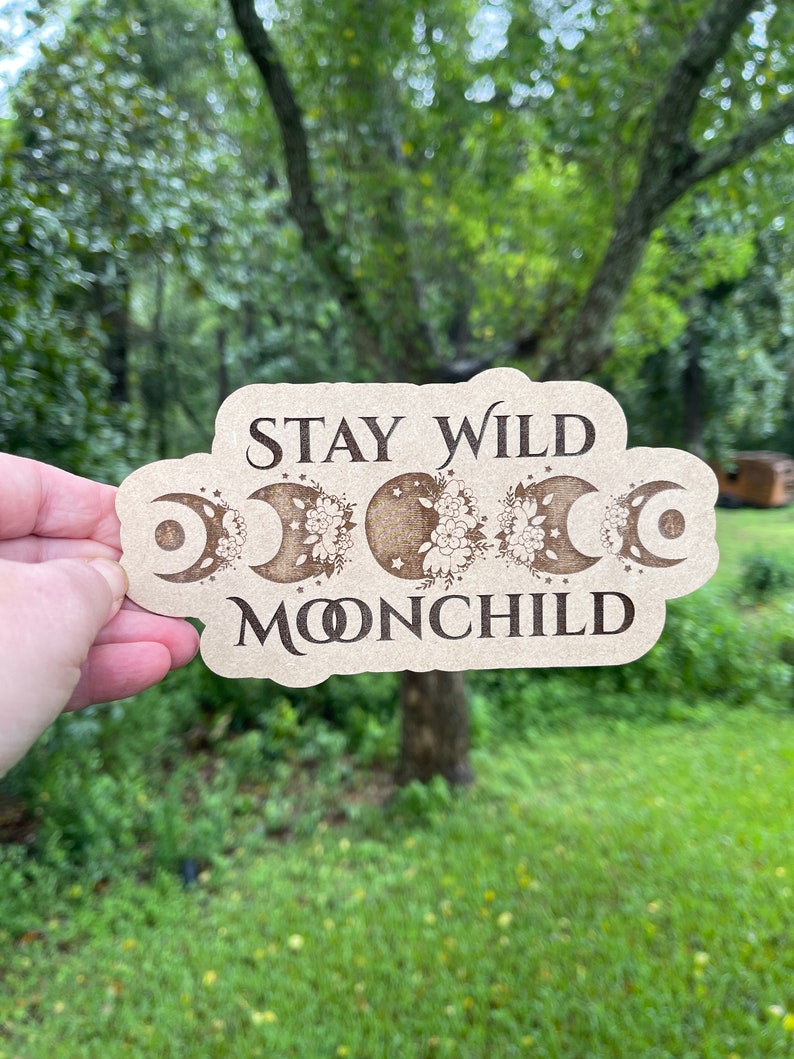 Moon Phases Wooden Art Sign 7 Wood Carving Stay | Etsy