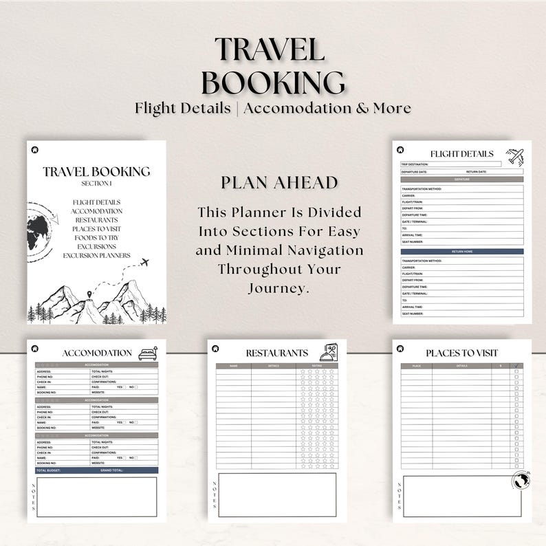 Printable Travel Planner | Ultimate Bundle | Digital Planner | Editable ...
