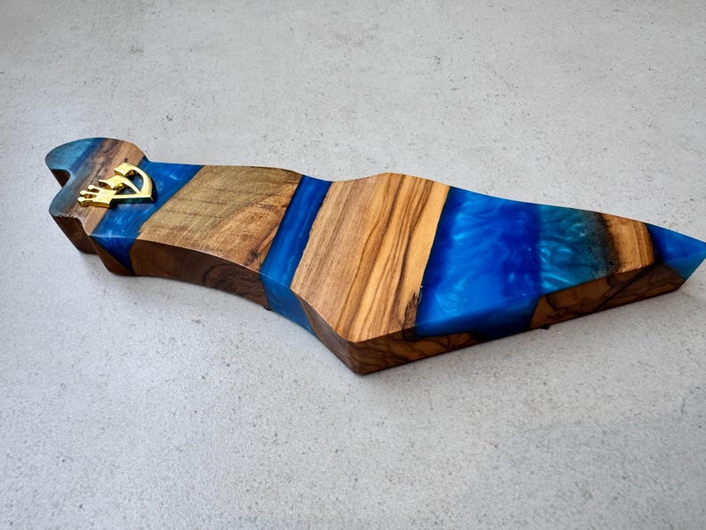Handmade Israel Map Mezuzah: Epoxy Wood Jewish Home Blessing - Etsy