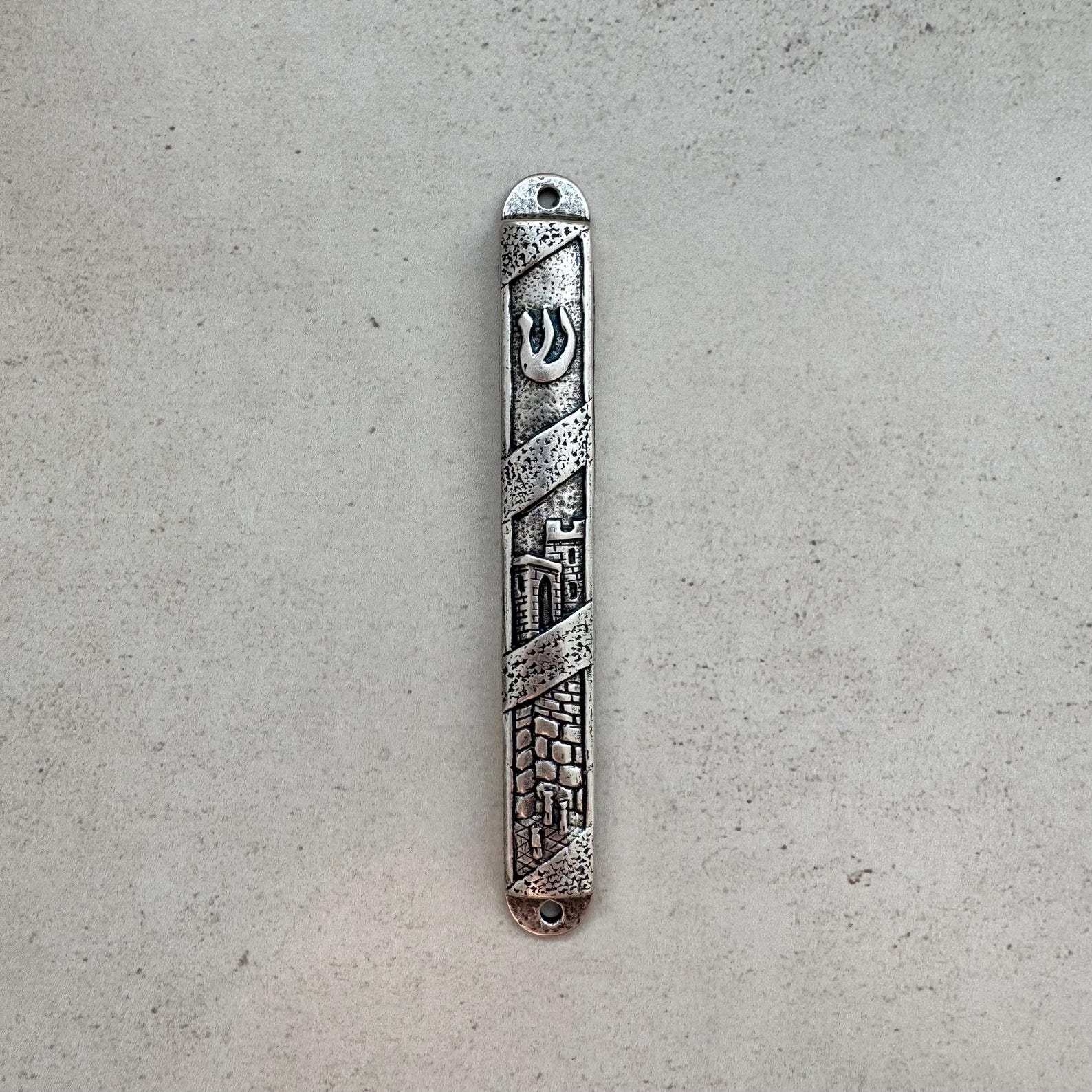 Handmade Shema Israel Mezuzah: Silver Finish Jewish Home Blessing ...