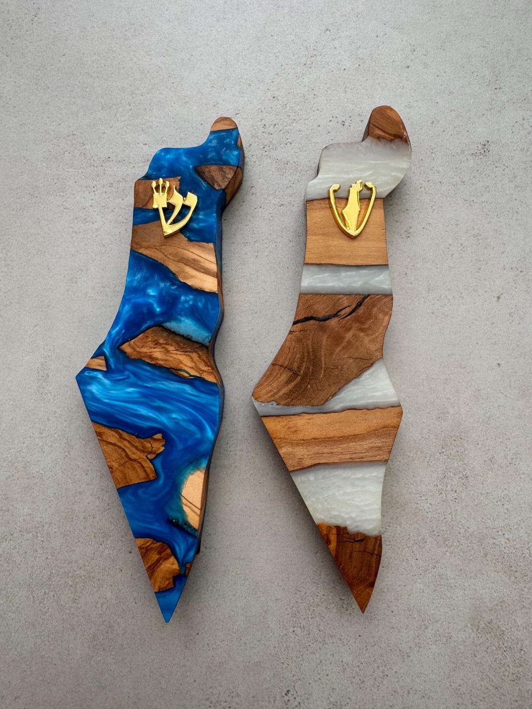 Handmade Israel Map Mezuzah: Epoxy Wood Jewish Home Blessing - Etsy