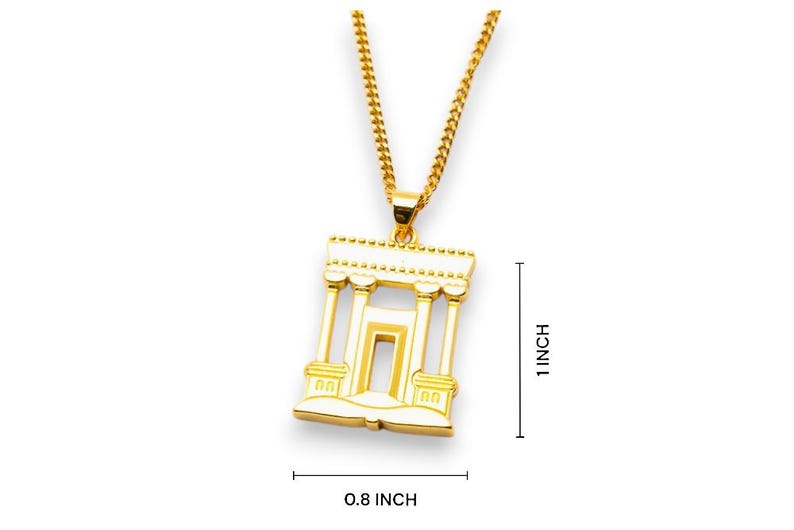 Beit Hamikdash Jewish Temple Necklace: Gold-filled Stainless Steel, Made in Israel - Etsy