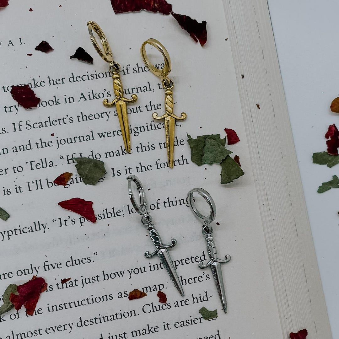 Fantasy Dagger Earrings, Dangle Sword Jewelry for Readers and Writers ...