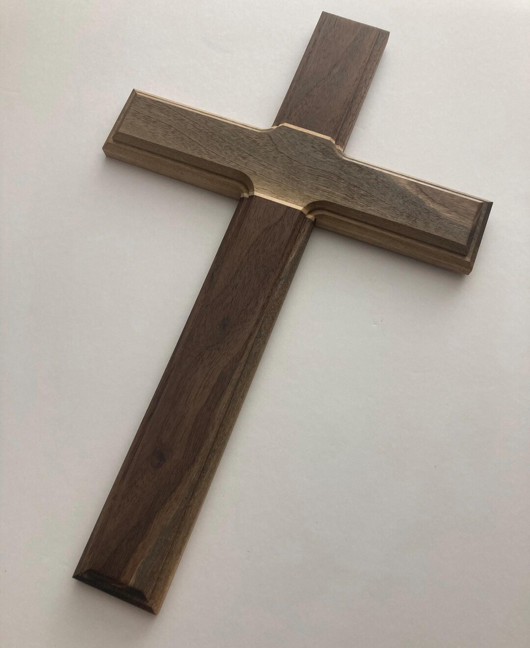 Walnut Wooden Cross With Joint Inlay - Custom Made - Etsy