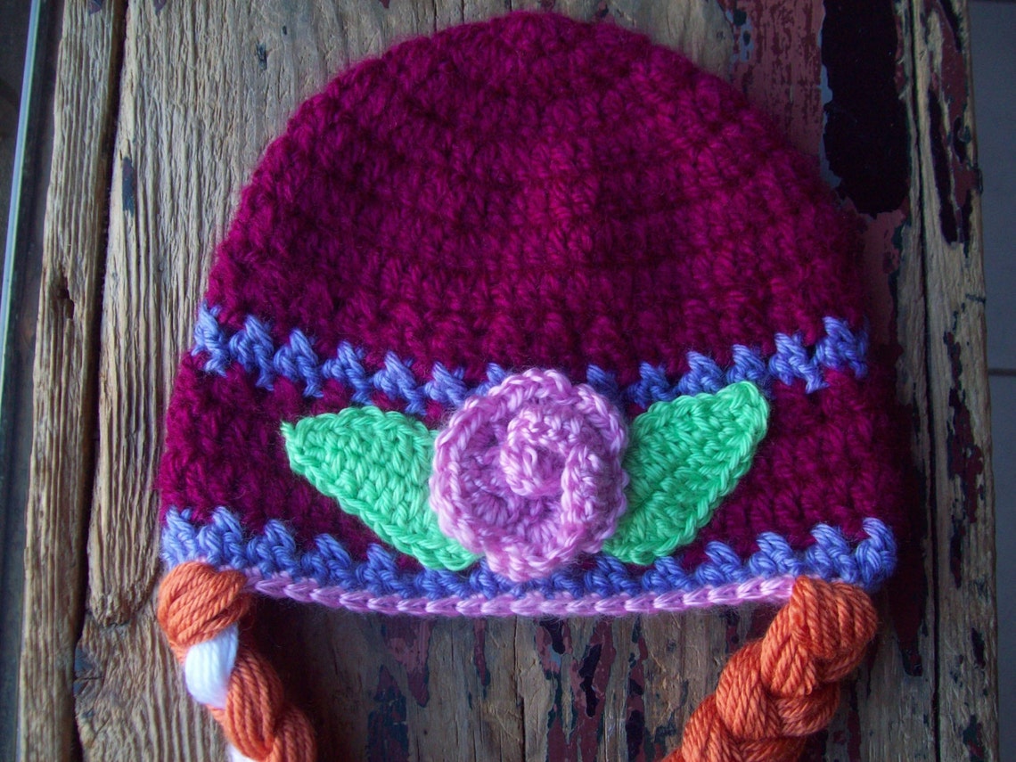 Crochet Princess Anna Hat Photo Prop Sweet Baby Girl Spring - Etsy