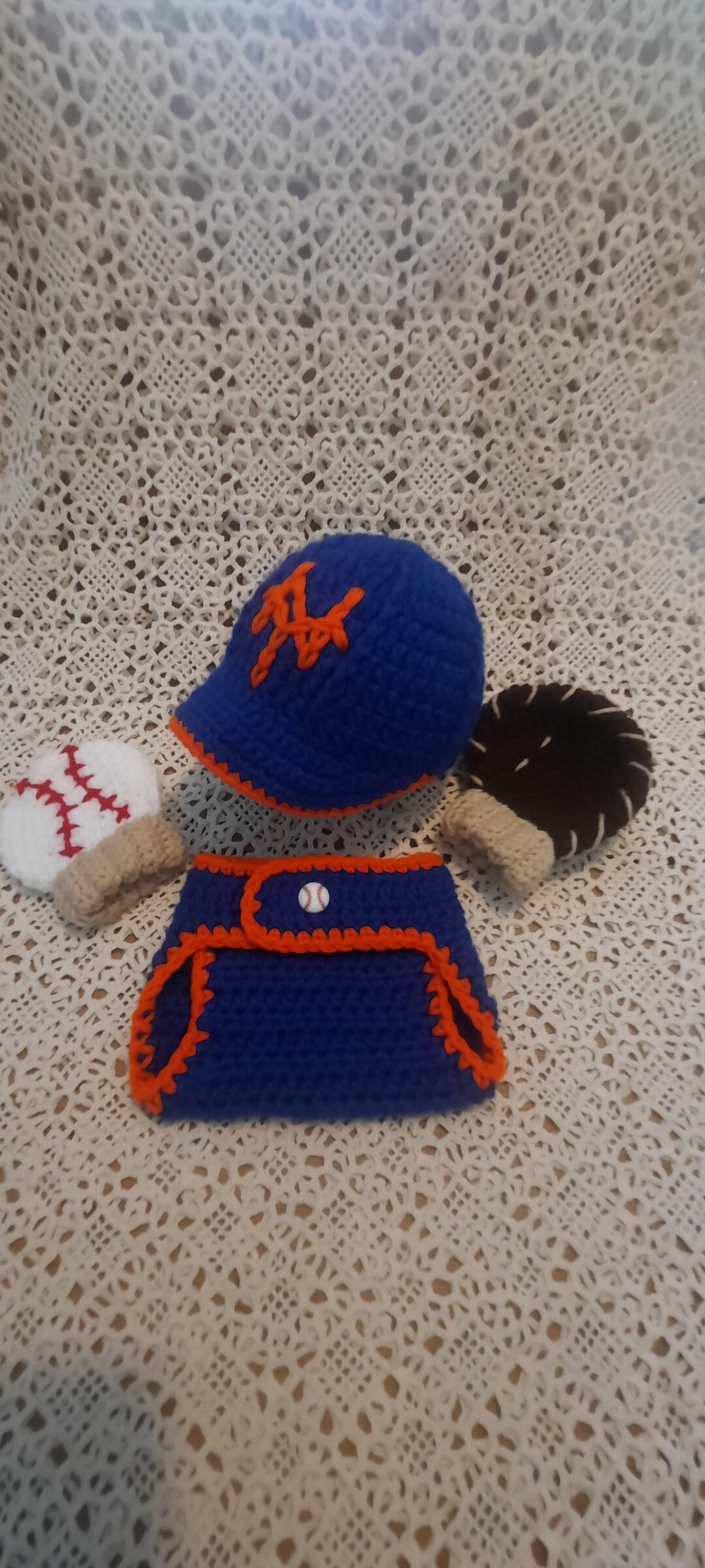 NY METS Baseball Hat W Brim Diaper Cover Baseball and Glove Mittens ...