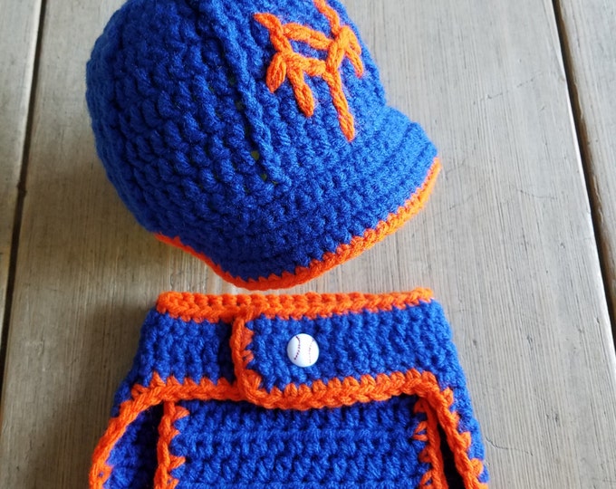 Baby Boy Baseball Cap - Baseball Cap - Crochet New York Mets Hat ...