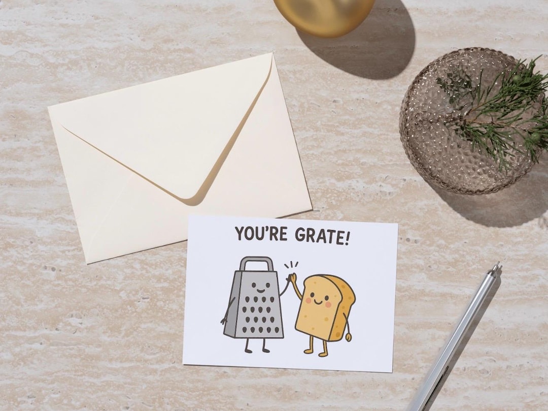 Cheesy “you’re Grate!” Printable Thank You Card – Funny Cheese Pun ...