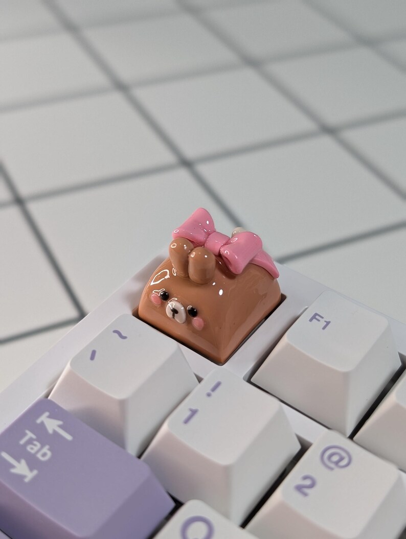 Bow Bunny B-grades | Cute Artisan Keycap | Handmade - Etsy