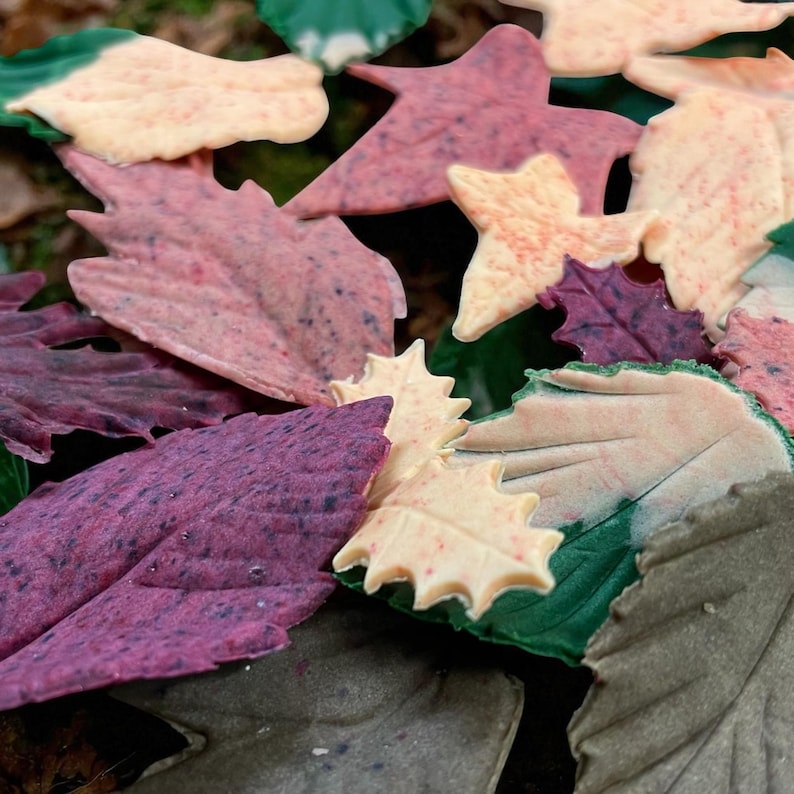 Sugar Paste Leaves, Edible Cake Toppers, Green, Decorations, Roses ...