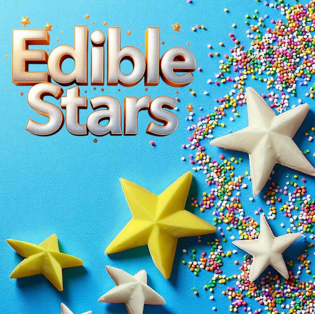 Edible Stars Cake Cupcake Decoration Celebration Party New Year Sugar ...