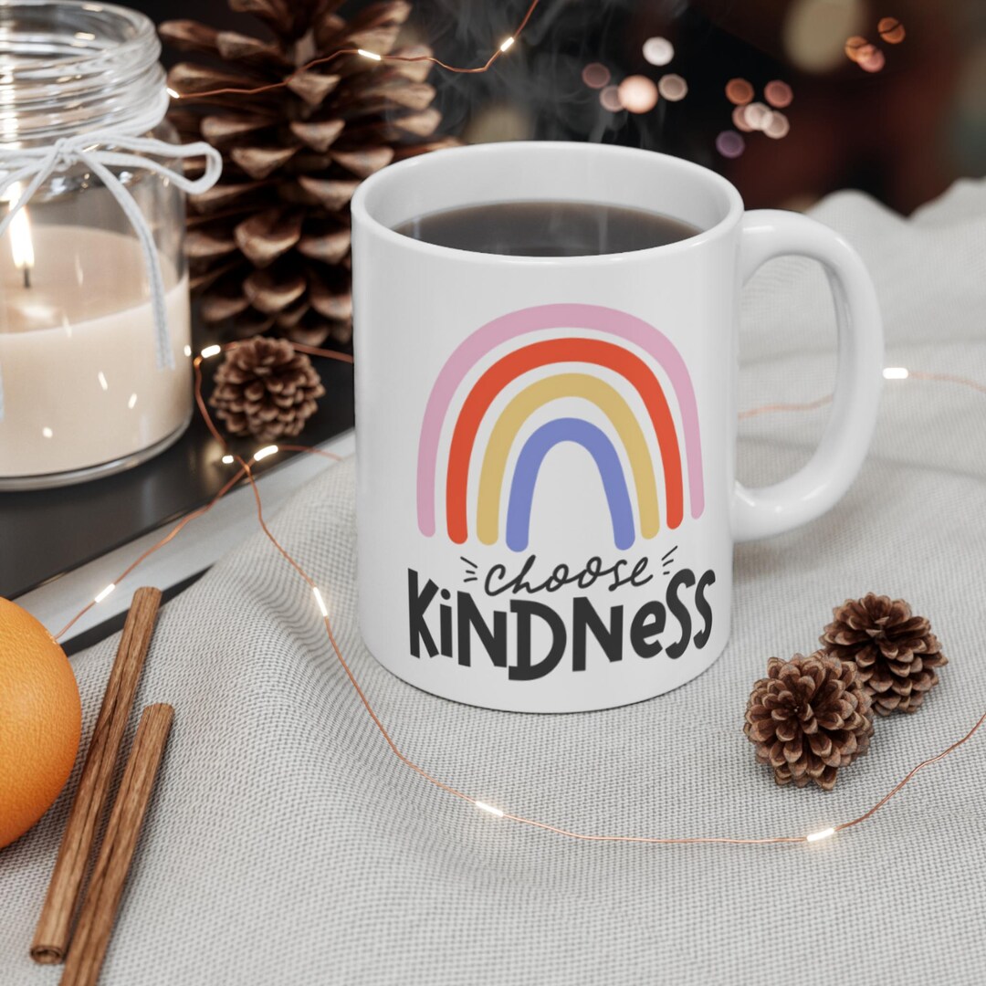 Choose Kindness Mug | Rainbow Coffee Cup, Inspirational Gift ...