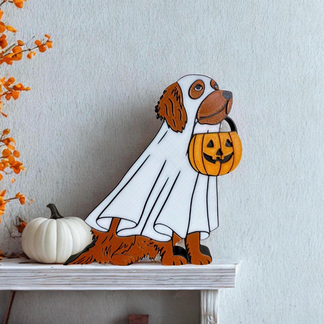 Trick or Treat Dog Halloween Decoration, Halloween Sign - Etsy