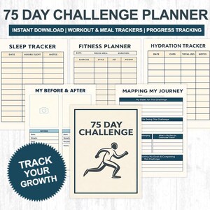 75 Day Challenge Tracker| 75 Soft Printable | 75 Medium Tracker ...