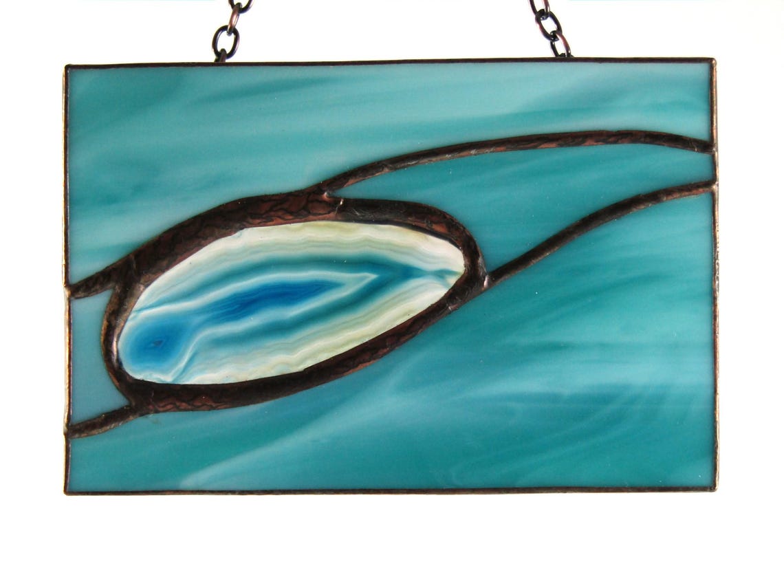 Geode Engraved Stained Glass Mini Window - Etsy