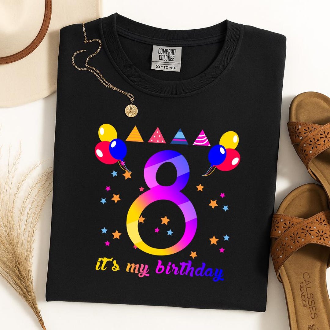 8th Birthday PNG | Funny Kid Birthday Design | Its My 8 Shirt Graphic ...