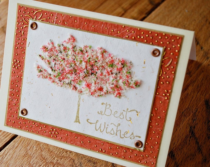 Engagement Card Wedding Card Best Wishes Card Tree With Gold - Etsy