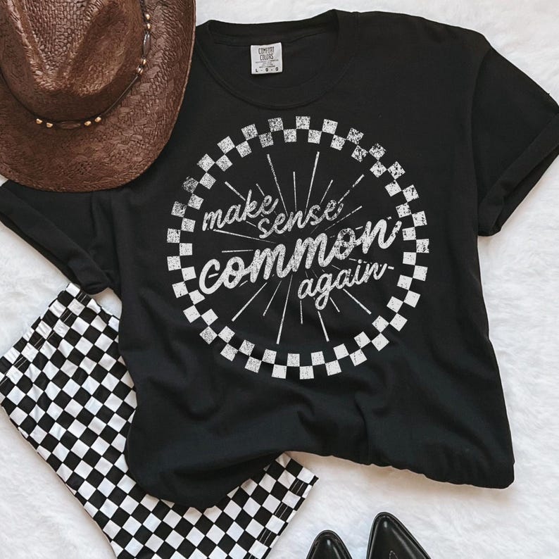 Make Sense Common Again PNG, Trendy Rad PNG, Checkerboard PNG, Funny ...