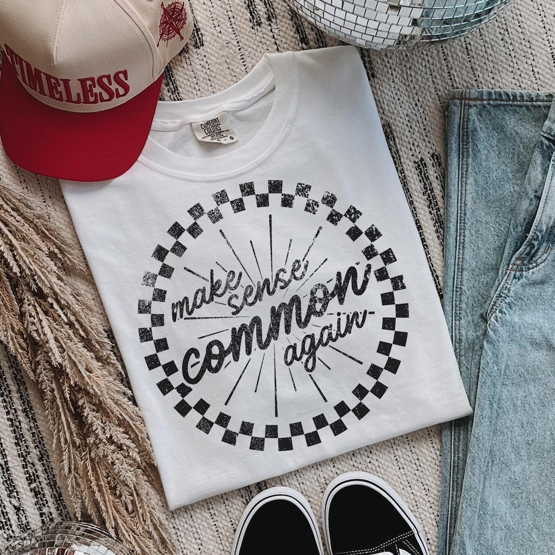 Make Sense Common Again PNG, Trendy Rad PNG, Checkerboard PNG, Funny ...
