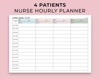 Hourly Nurse Shift Planner, 6 Patient Nursing Report Sheet Nurse ...