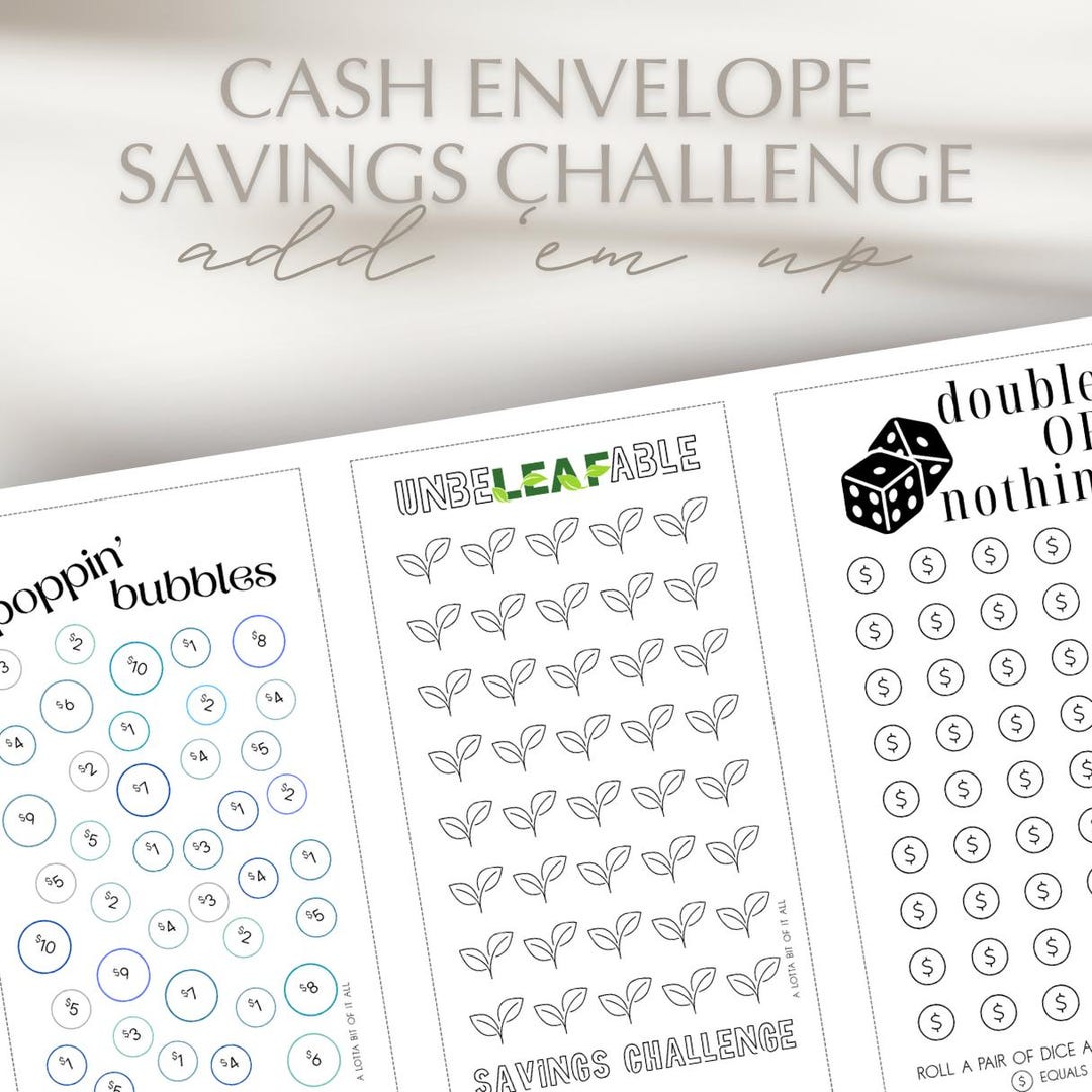 Add 'em up Savings Challenge - Etsy