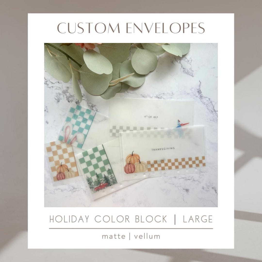 Custom Envelopes & Inserts | Holiday Color Block Large - Etsy