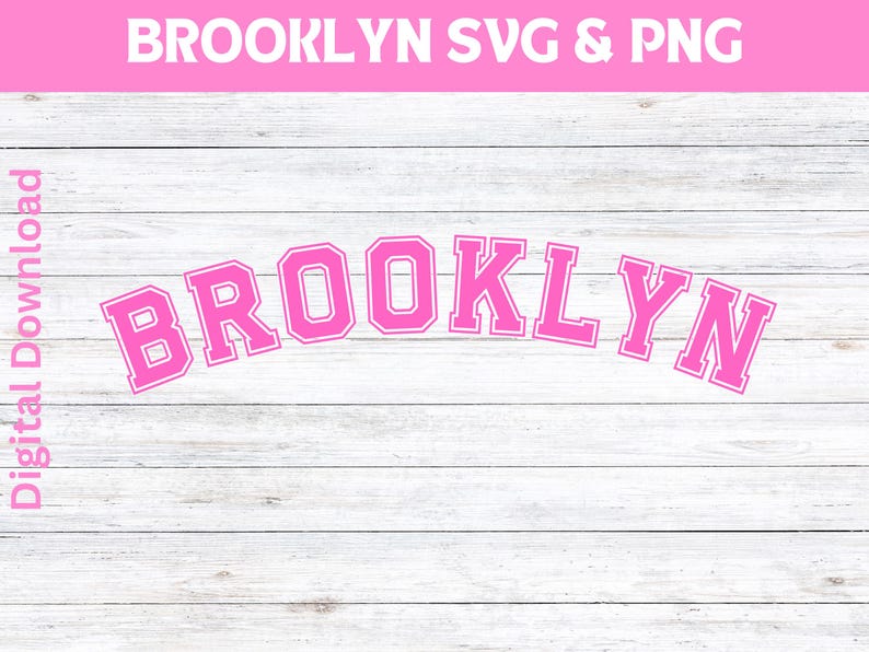 Pink Brooklyn Varsity Svg, Brooklyn New York Svg, Arc Brooklyn Svg ...