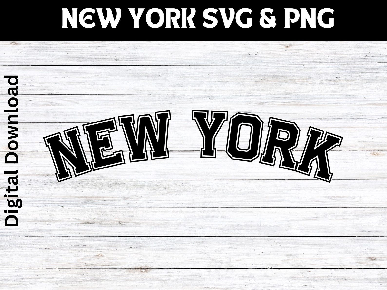 New York Png, New York Svg, Newyork, College Font Svg, Varsity Font ...