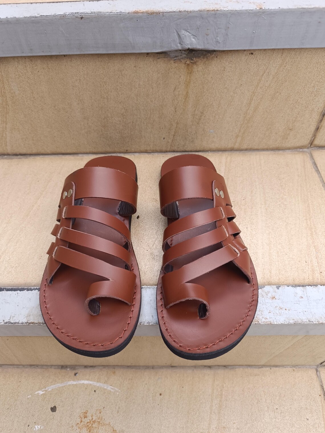 Handmade Leather Men's Sandals: African Style Summer Flip Flops - Etsy