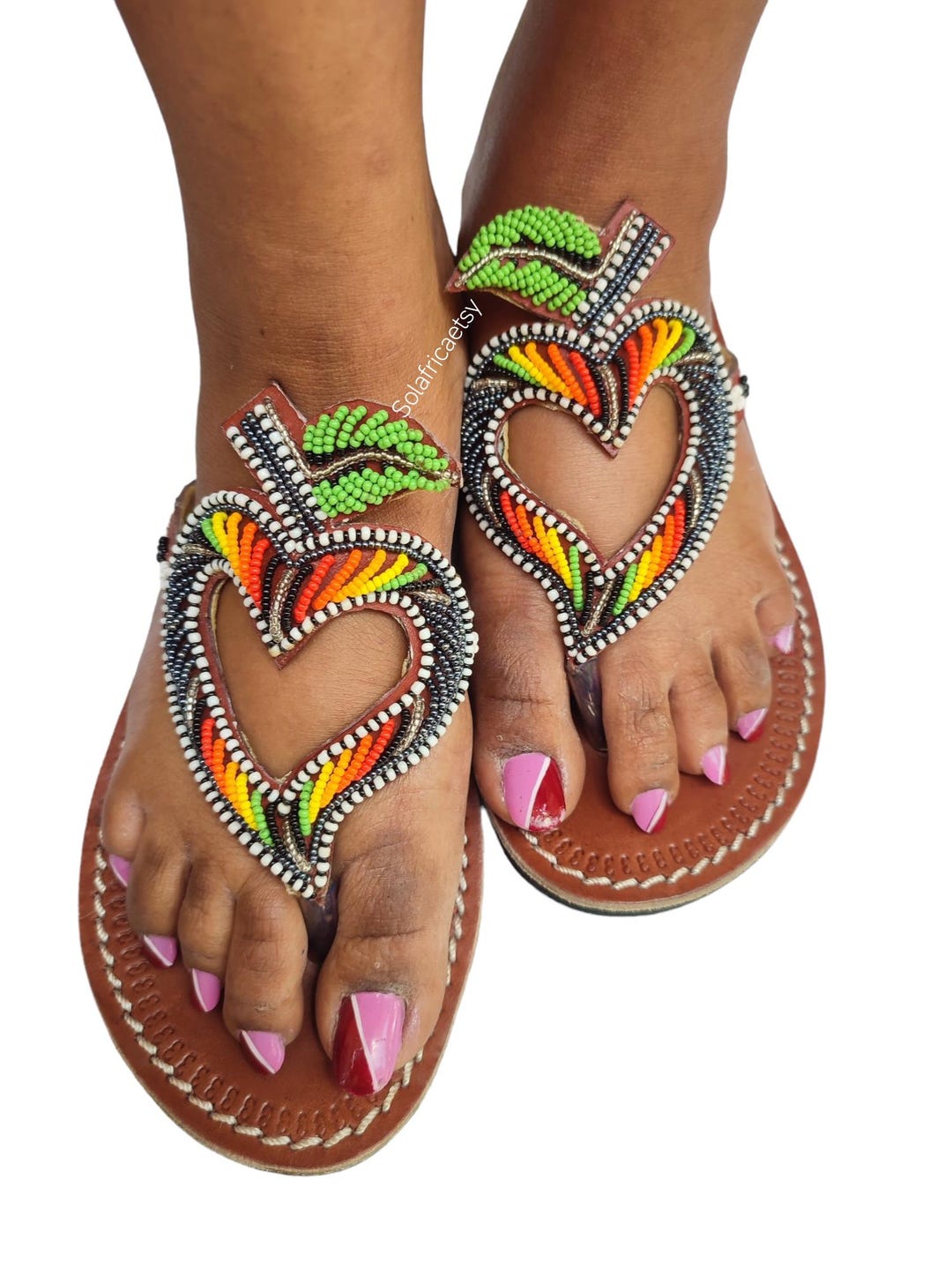 African Beaded Sandals, Maasai Sandals, Summer Sandals, African Sandals ...