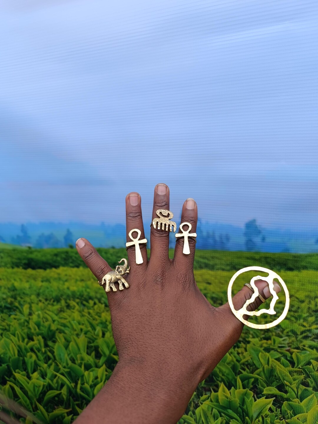 Adjustable Raw Brass Rings, African Jewelry Set - Etsy