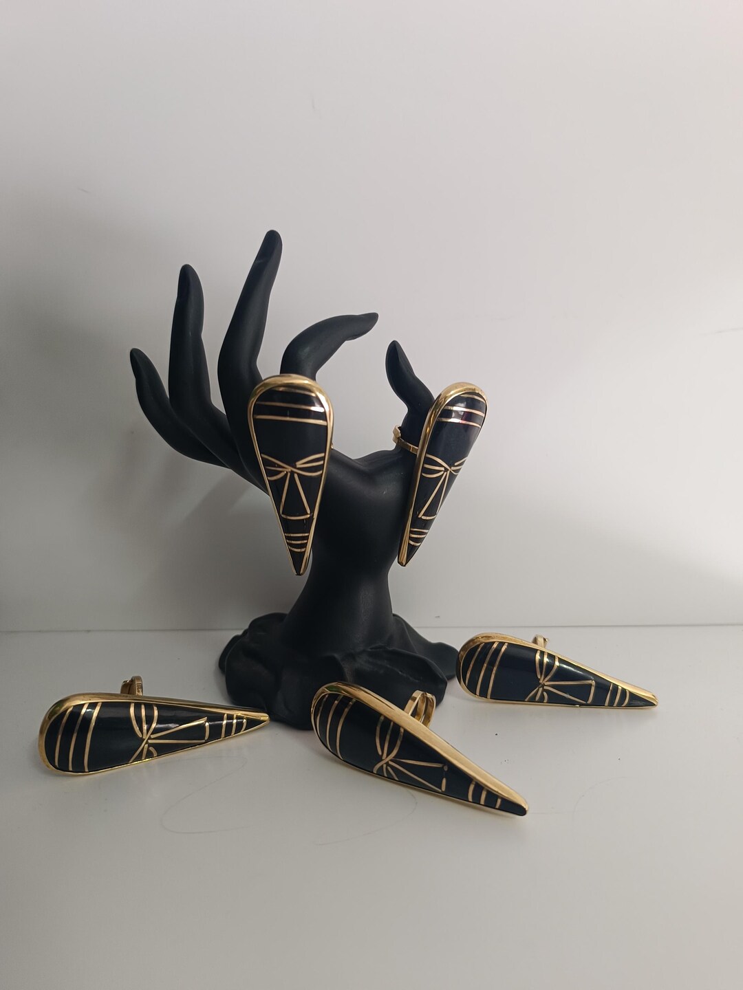 Five Adjustable Brass Rings African Brass Rings Statement Rings ...