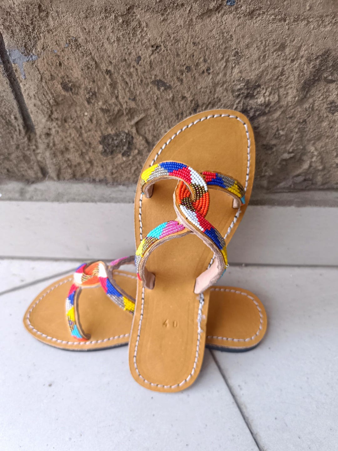 African Beaded Sandals, Maasai Sandals, Summer Sandals, African Sandals ...