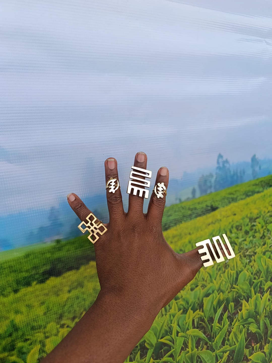 Five Adjustable Brass Rings African Brass Rings Statement Rings ...