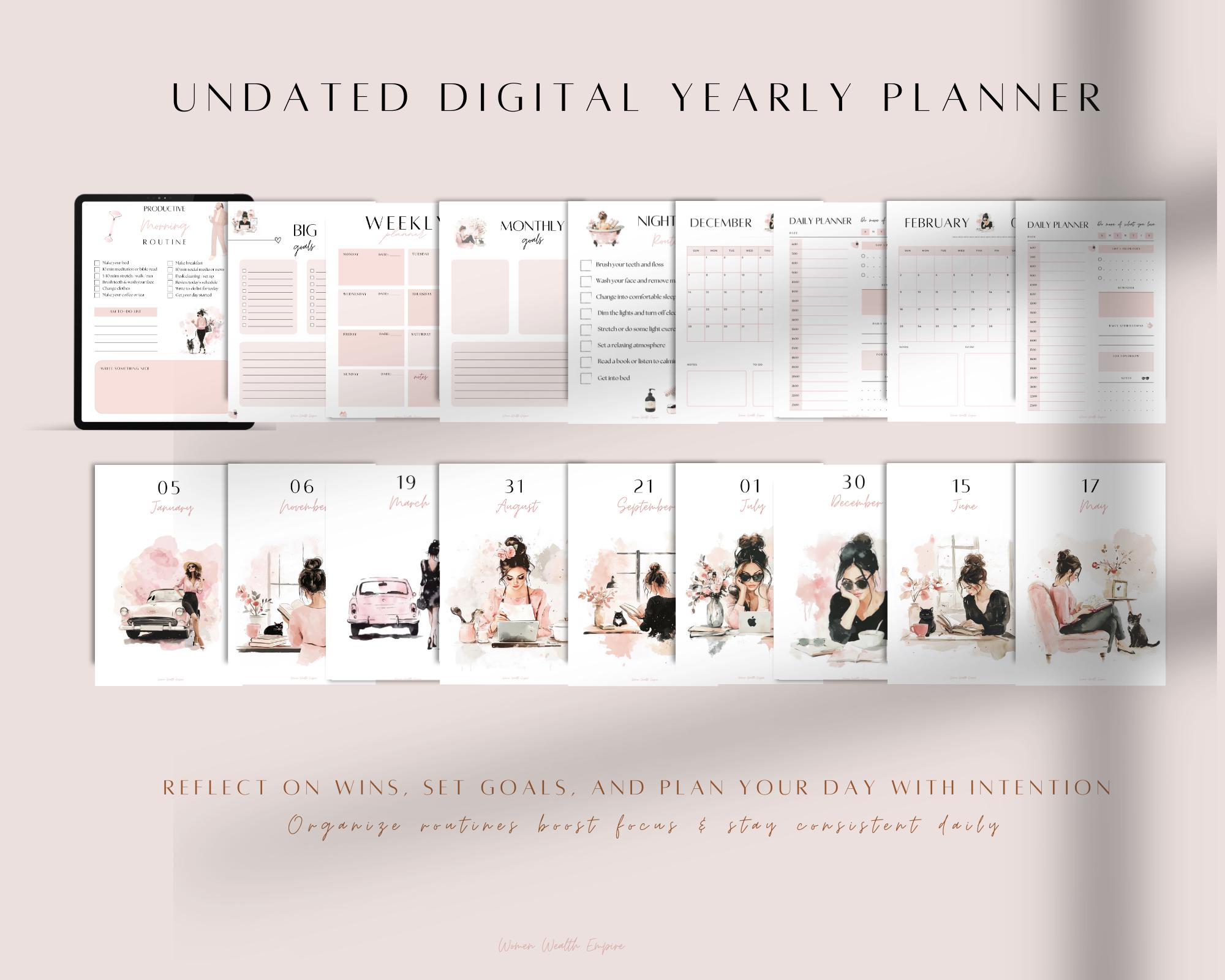 Undated Yearly Digital Planner for iPad | That Girl All in One ...