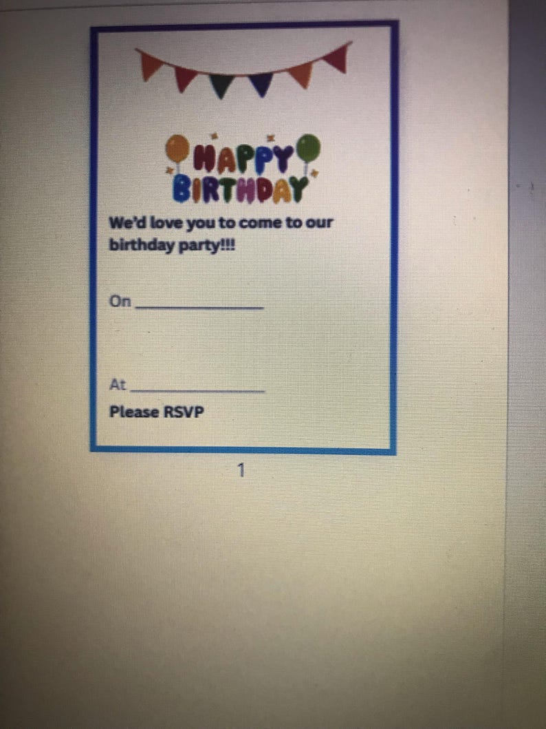 Generic Birthday Party Invitation - Etsy Ireland
