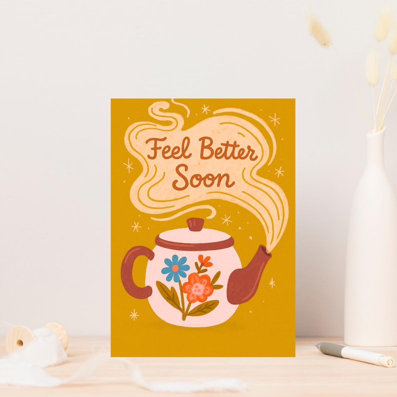 Printable Feel Better Soon Card, Encouragement Card, Cute Healing Gift ...