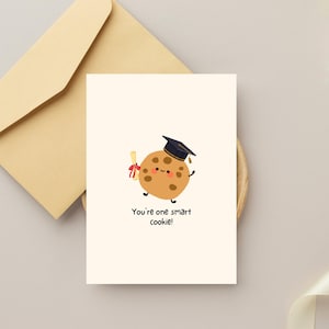 Printable Graduation Card, Funny Smart Cookie Grad Card, Punny ...