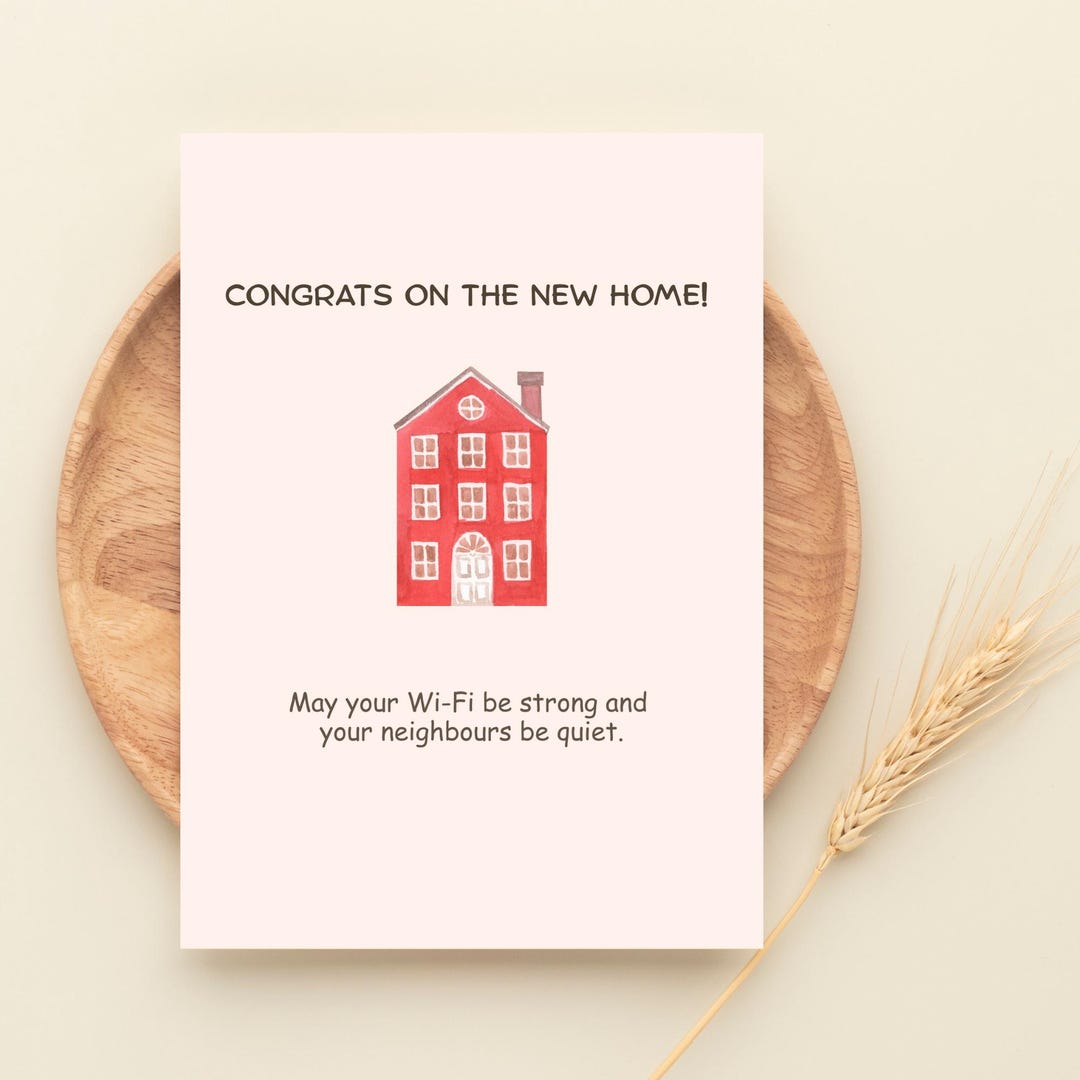 New Home Card Printable, Funny Housewarming Card, Funny Quote Gift, 2 ...