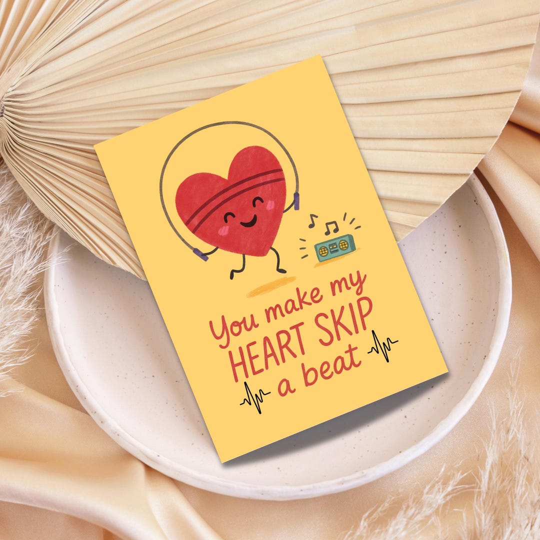 Romantic Heart Pun Card, Anniversary, Valentine's Day (JPEG, PDF) - Etsy