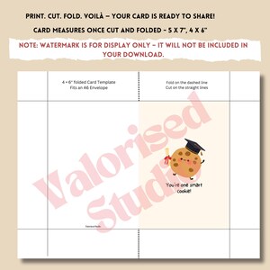 Printable Graduation Card, Funny Smart Cookie Grad Card, Punny ...