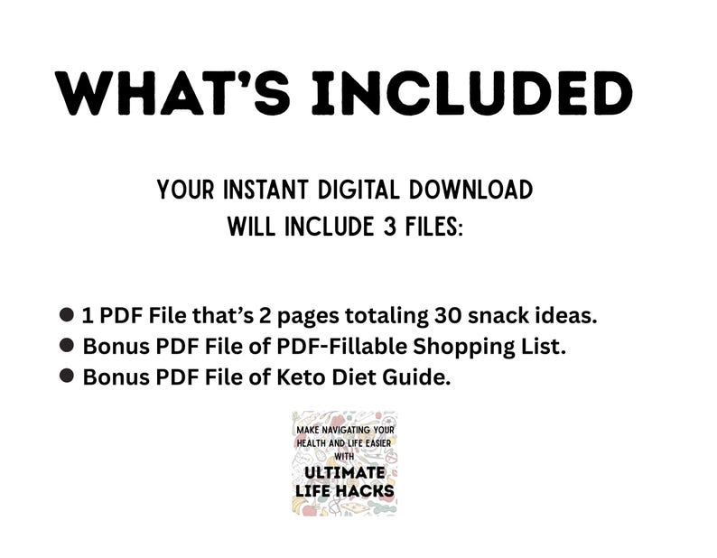 Keto Snack List Printable | Low Carb Visual Guide | Healthy Diet Cheat ...