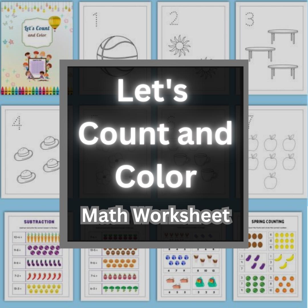 Let's Count and Color Math Worksheet – Fun Printable Learning Activity ...