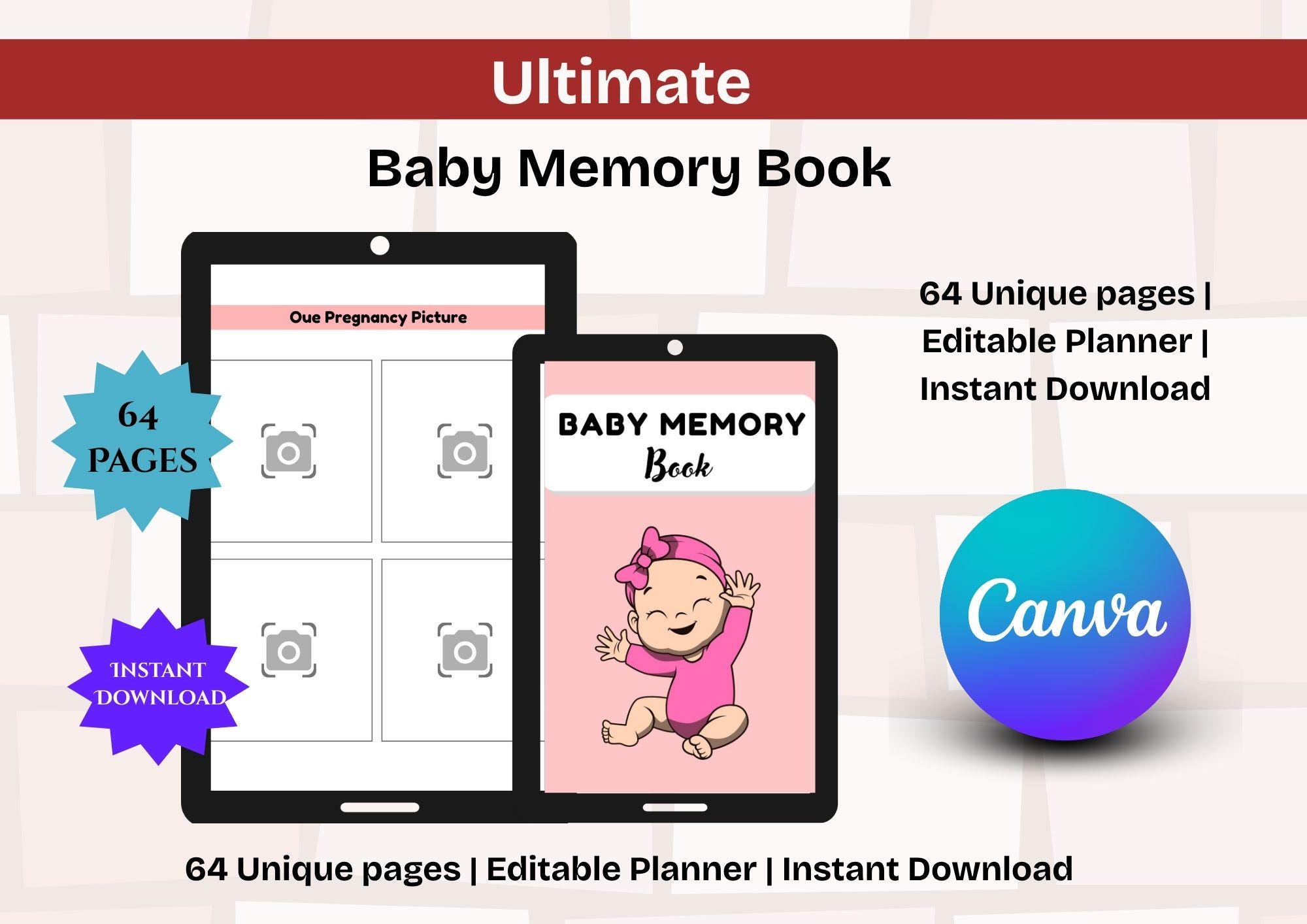 Editable Baby Memory Book Canva Template | Digital Download ...