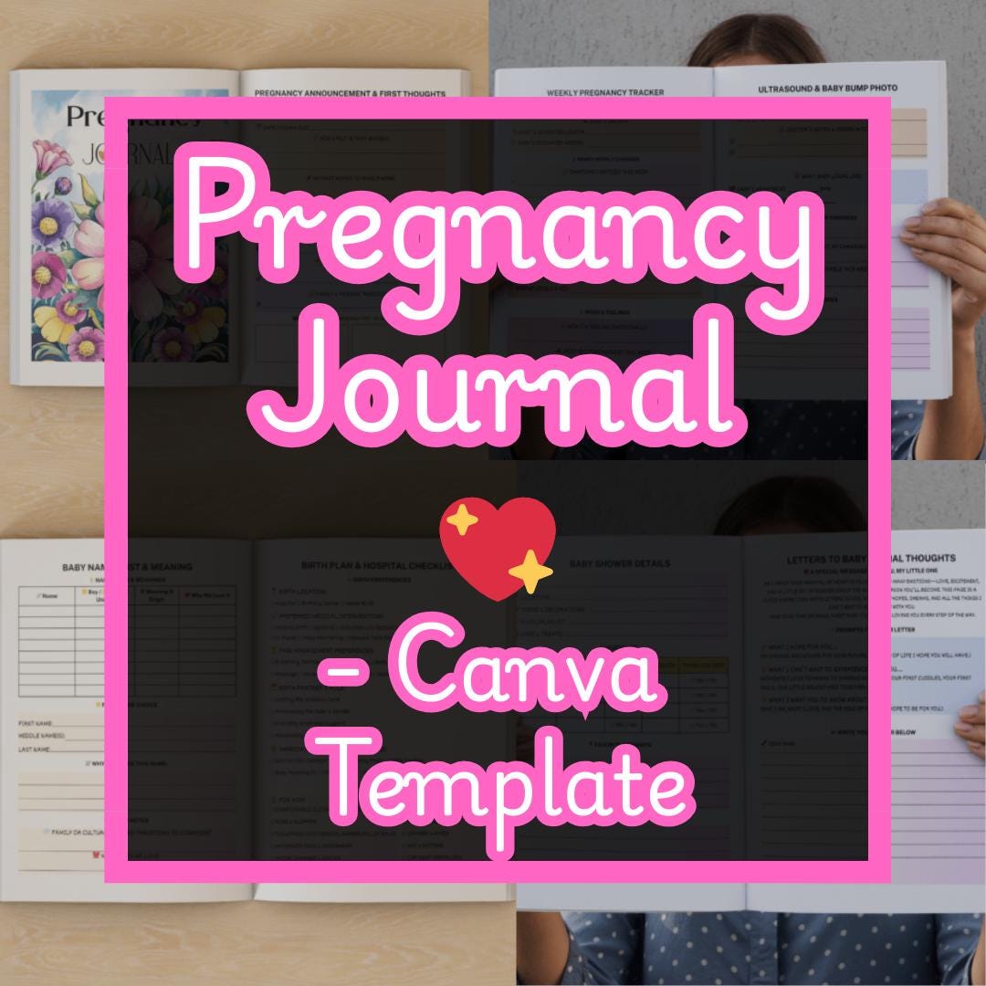 Editable Pregnancy Journal Canva Template – Track Your Pregnancy ...