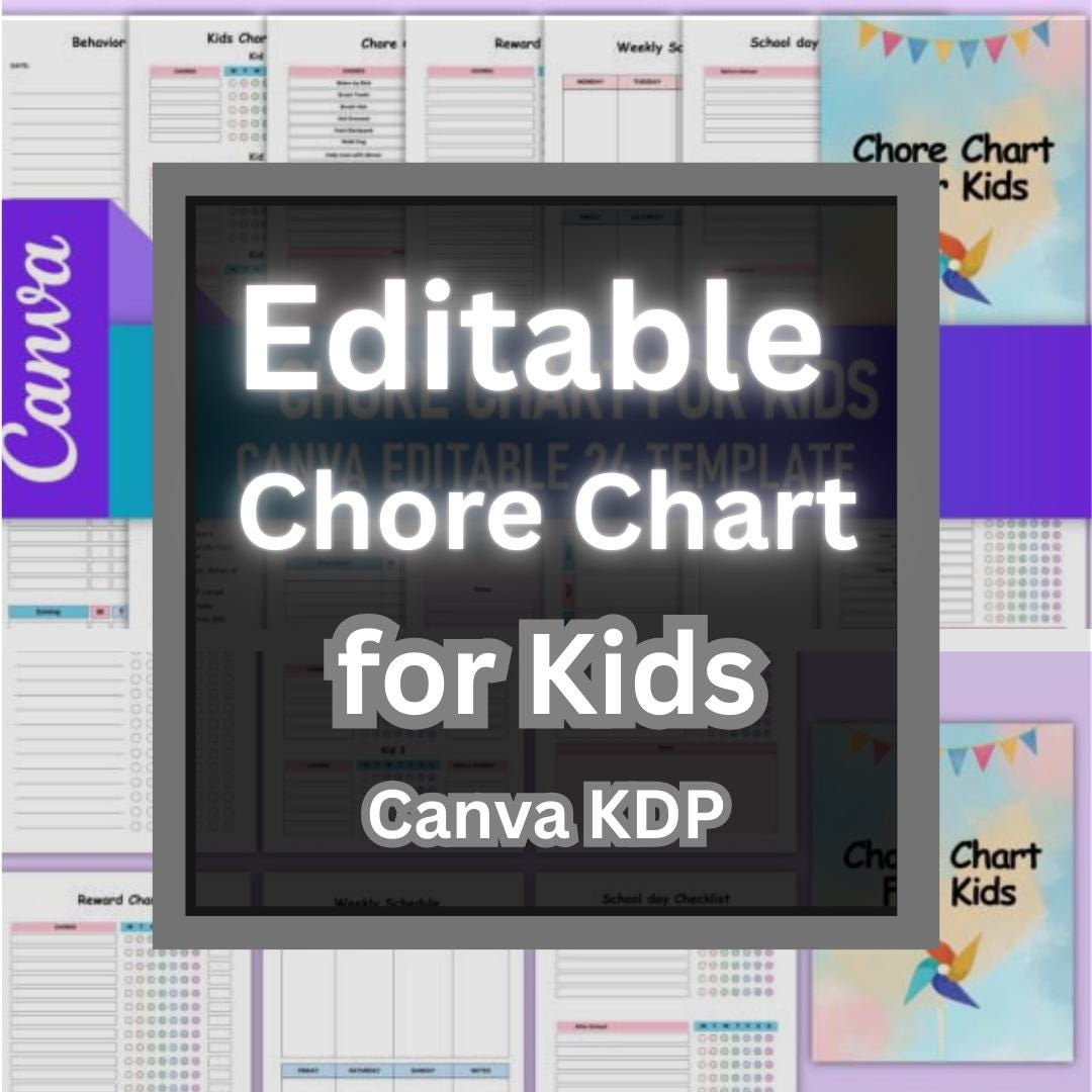 Editable Kids Chore Chart Bundle | Daily Checklist, Responsibility ...