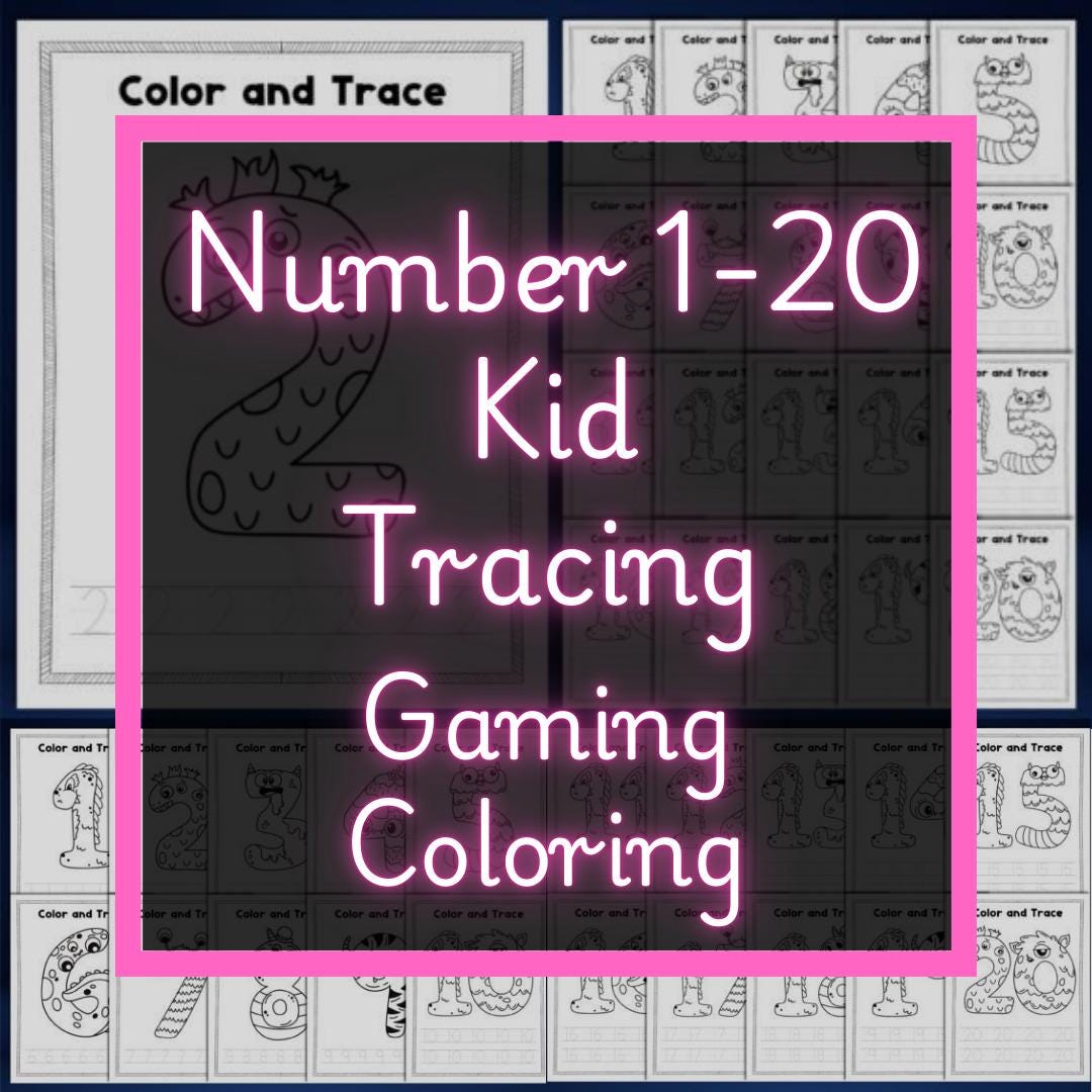 Number 1-20 Tracing, Gaming & Coloring Worksheets for Kids | Printable ...